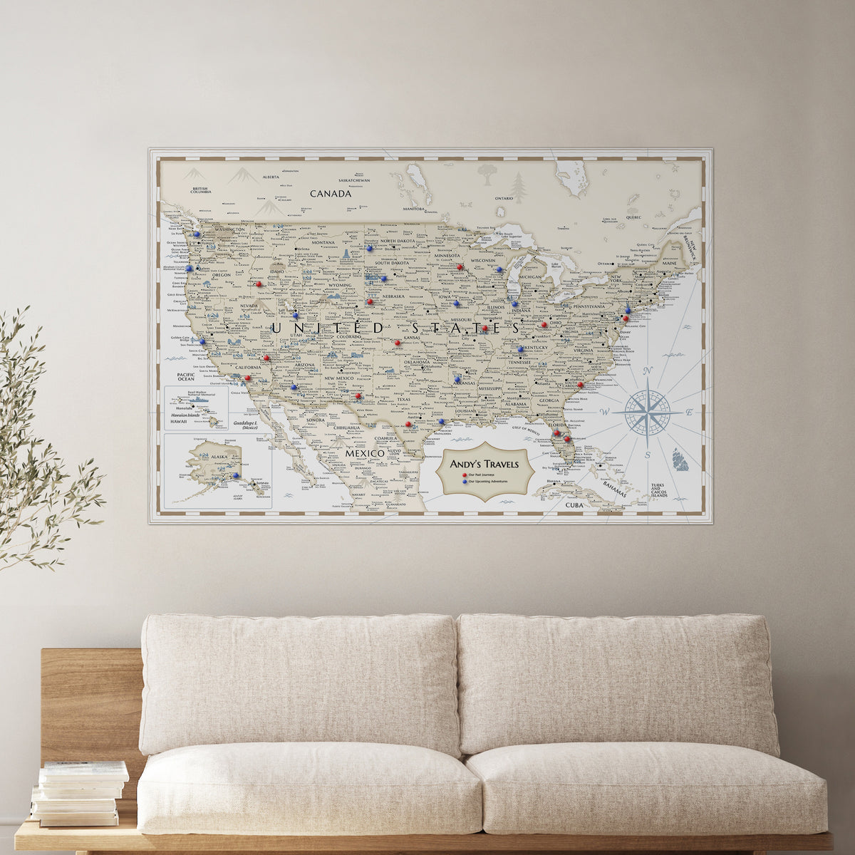 Pinnable USA Journey Map - Ivory – Sentigrams