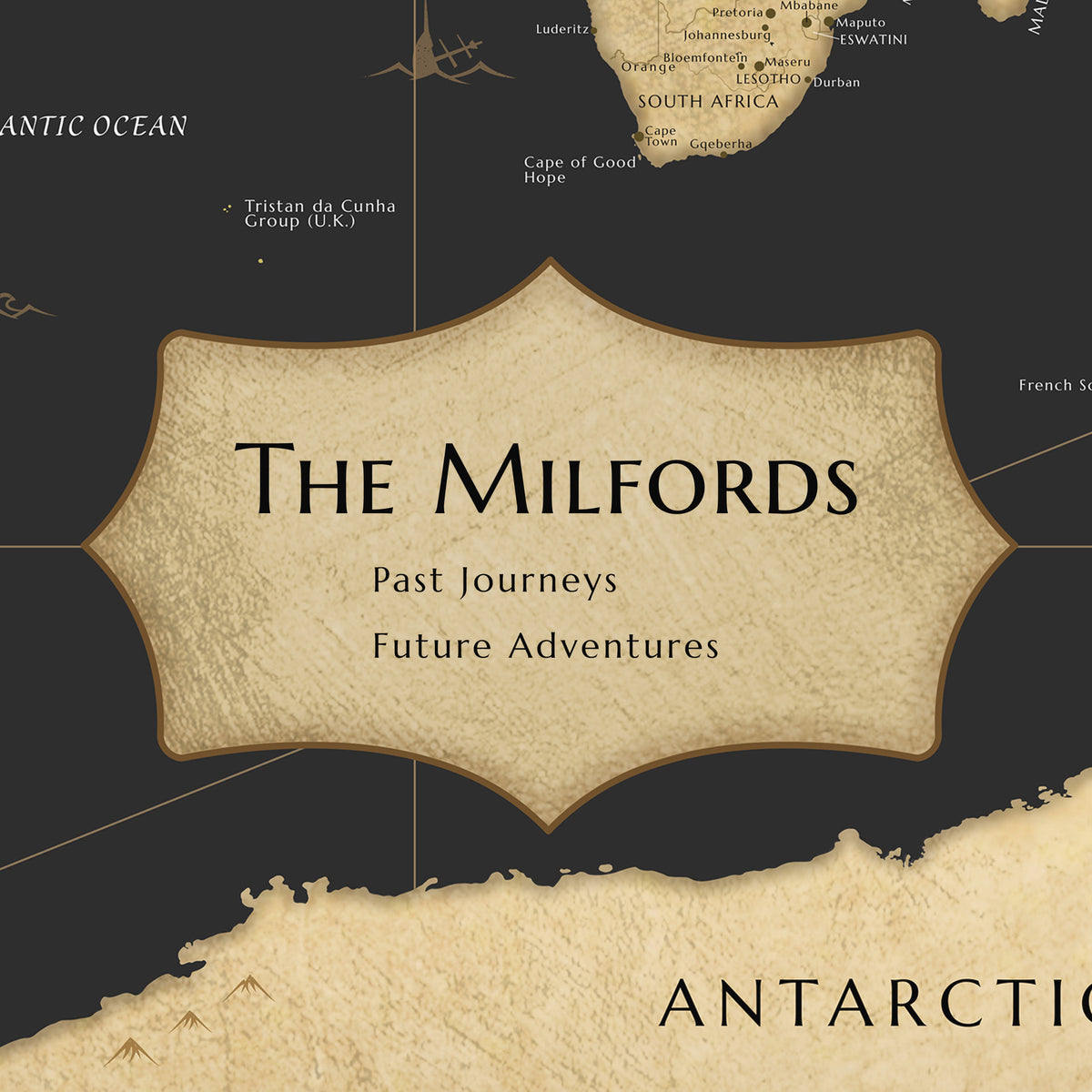 Pinnable World Journey Map - Carbon Black – Sentigrams